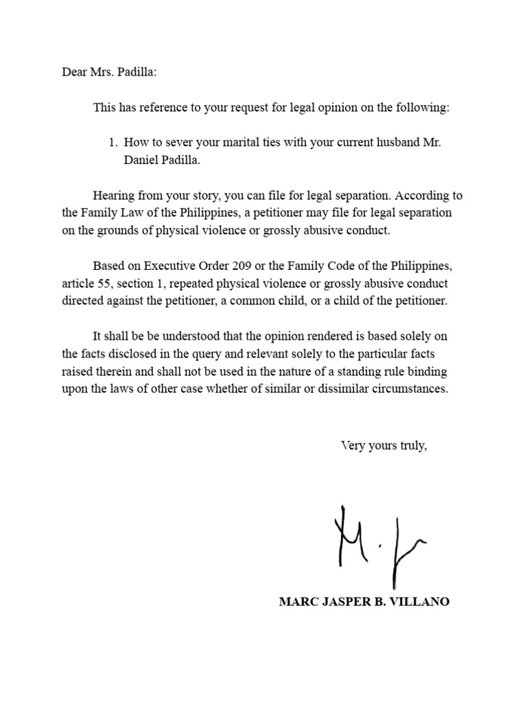 Opinion Letter