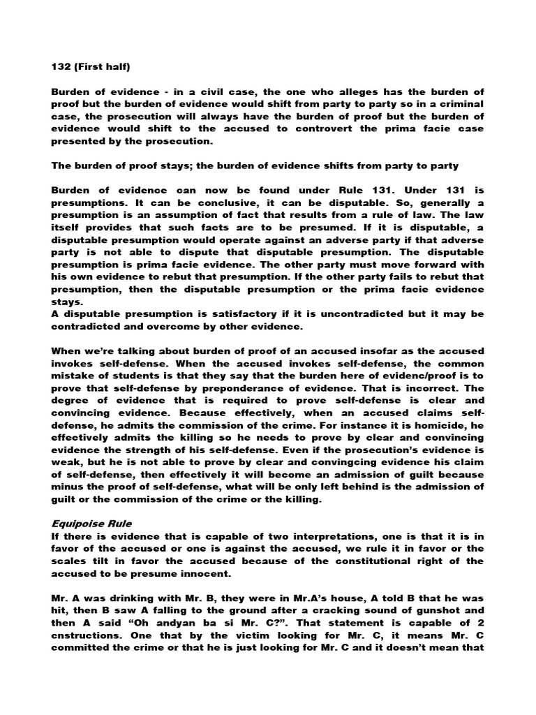 Rule 132 | PDF | Burden Of Proof (Law) | Witness