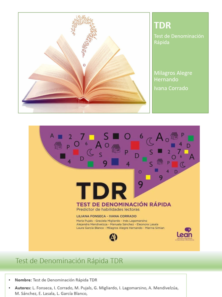 Presentación TDR PDF | PDF | Psicología cognitiva | Neurociencia