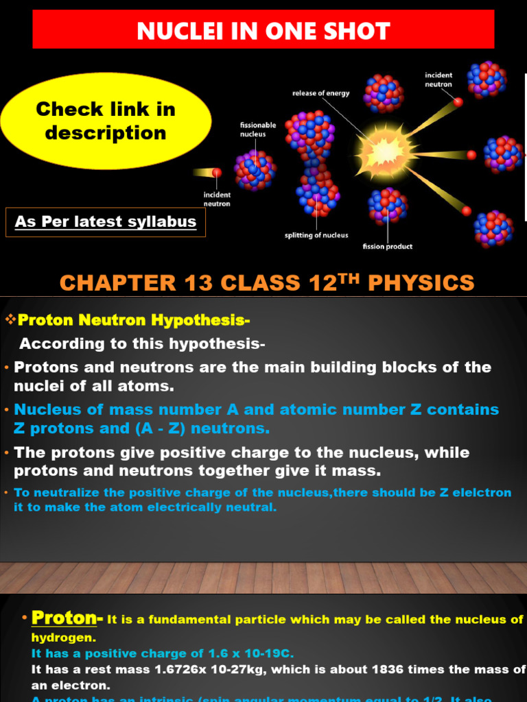 Nuclei Chapter 12 Class12 Physics | PDF | Atomic Nucleus | Neutron