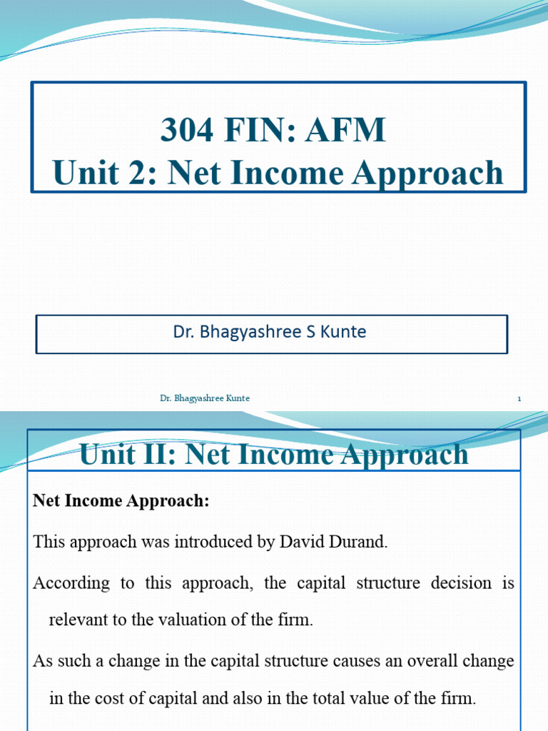 304FIN AFM Unit 2 Net Income Approach | PDF | Cost Of Capital | Capital ...