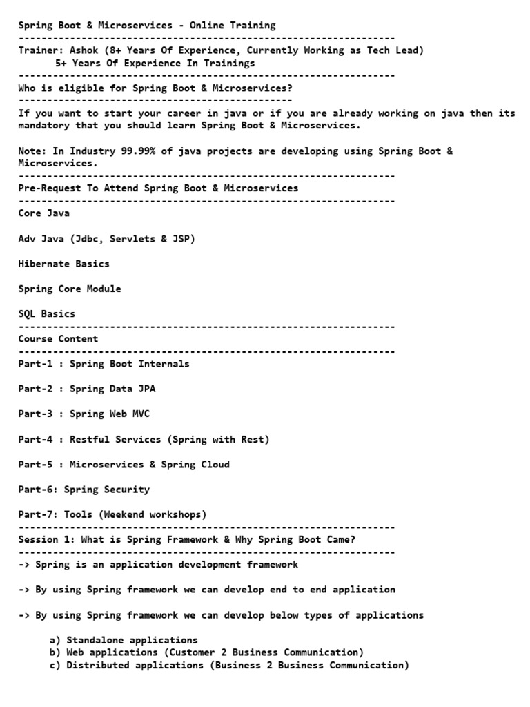 SBMS | PDF | Spring Framework | Class (Computer Programming)