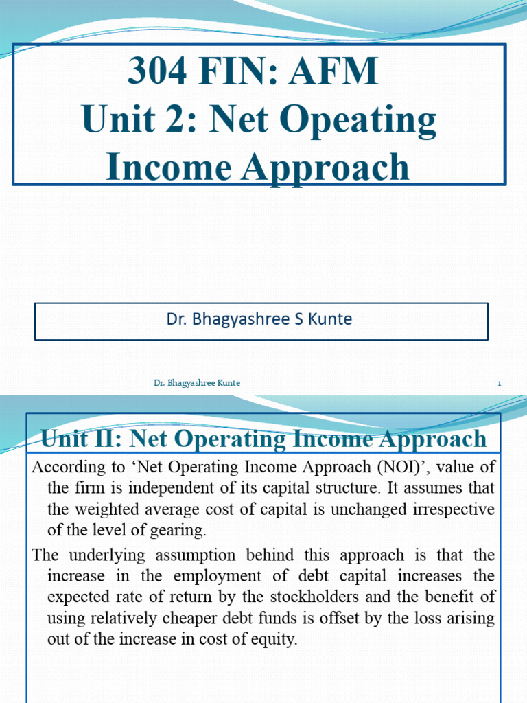 304FIN AFM Unit 2 Net Operating Income Approach | PDF | Cost Of Capital ...