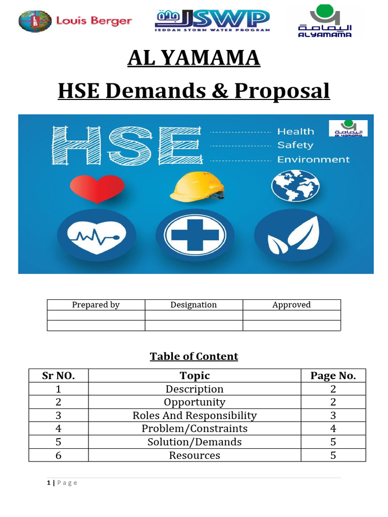 HSE Proposal | PDF | Safety | Occupational Safety And Health