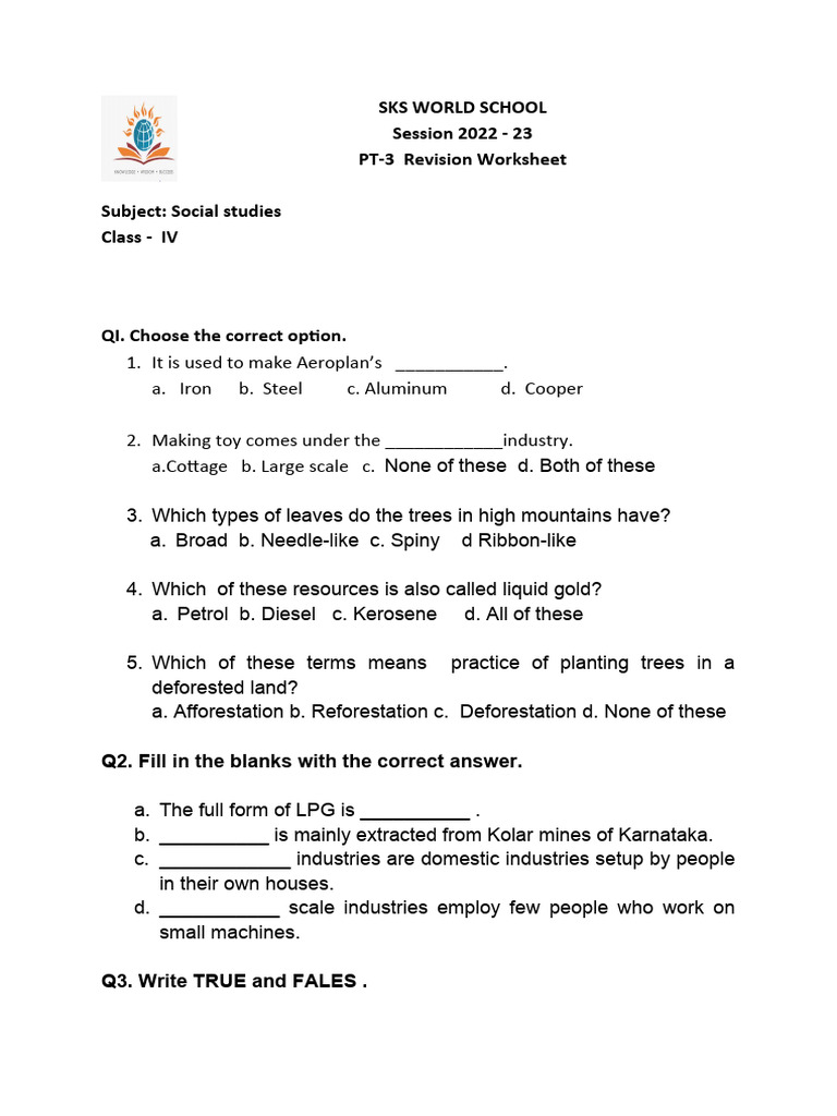 PT3 Work Sheet | PDF