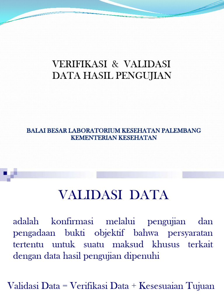 Validasi Data Kualitas Air Pdf