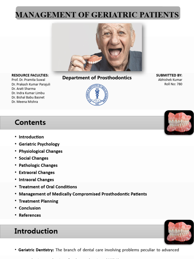 Management of Geriatric Patients | PDF