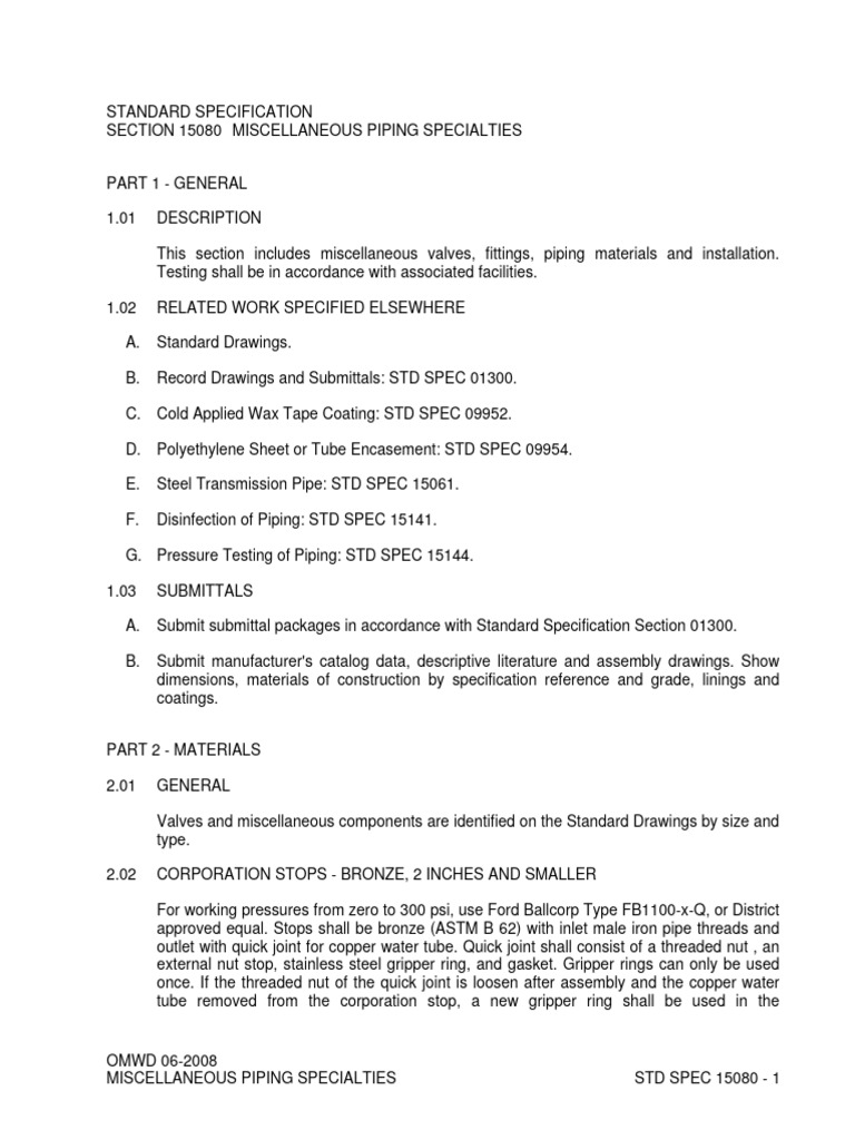 Miscellaneous Piping Specialties Guide | PDF | Pipe (Fluid Conveyance ...