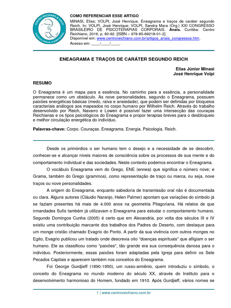 Tracos de Carater WILHELM REICH | PDF