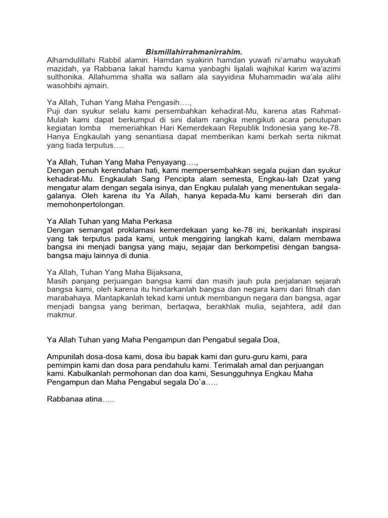 Kumpulan Doa kegiatan sekolah | PDF
