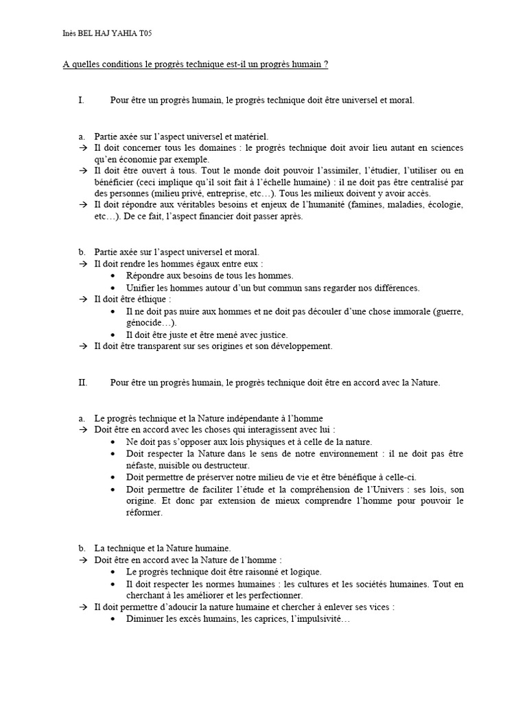 A Quelles Conditions Le Progrès Technique Est | PDF