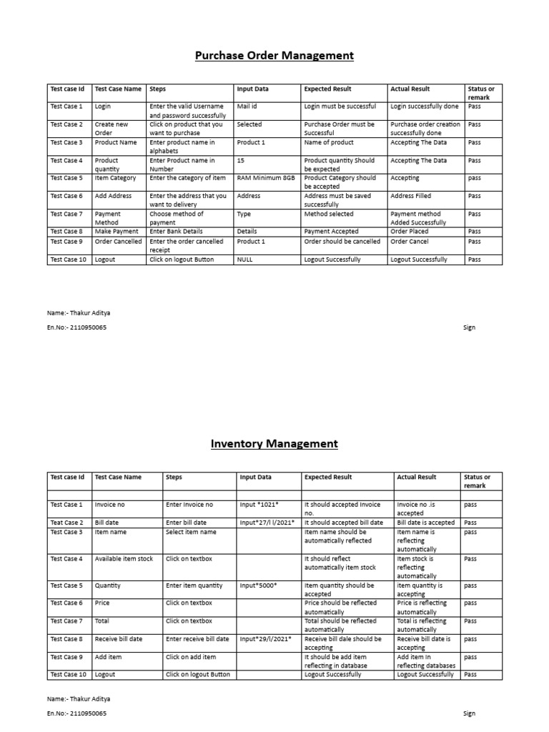 Comprehensive Test Cases Document | PDF