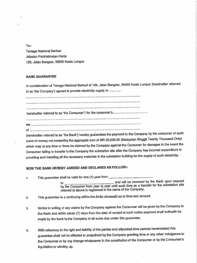 Sample of Bank Guarantee | PDF