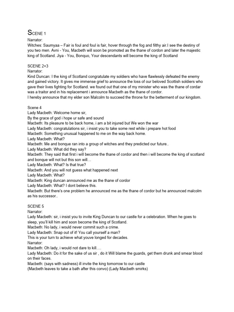 William Shakespeare Skit Macbeth Copy-1 | PDF