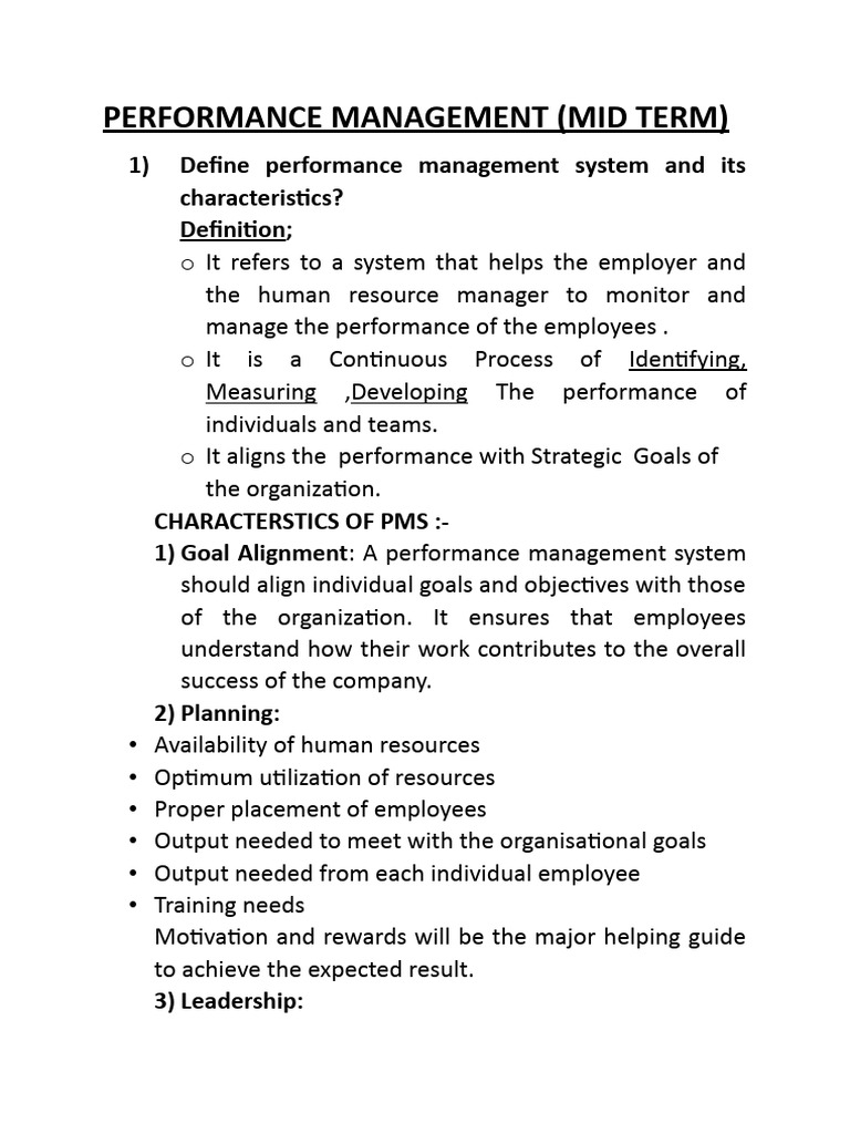 Performance Management | PDF