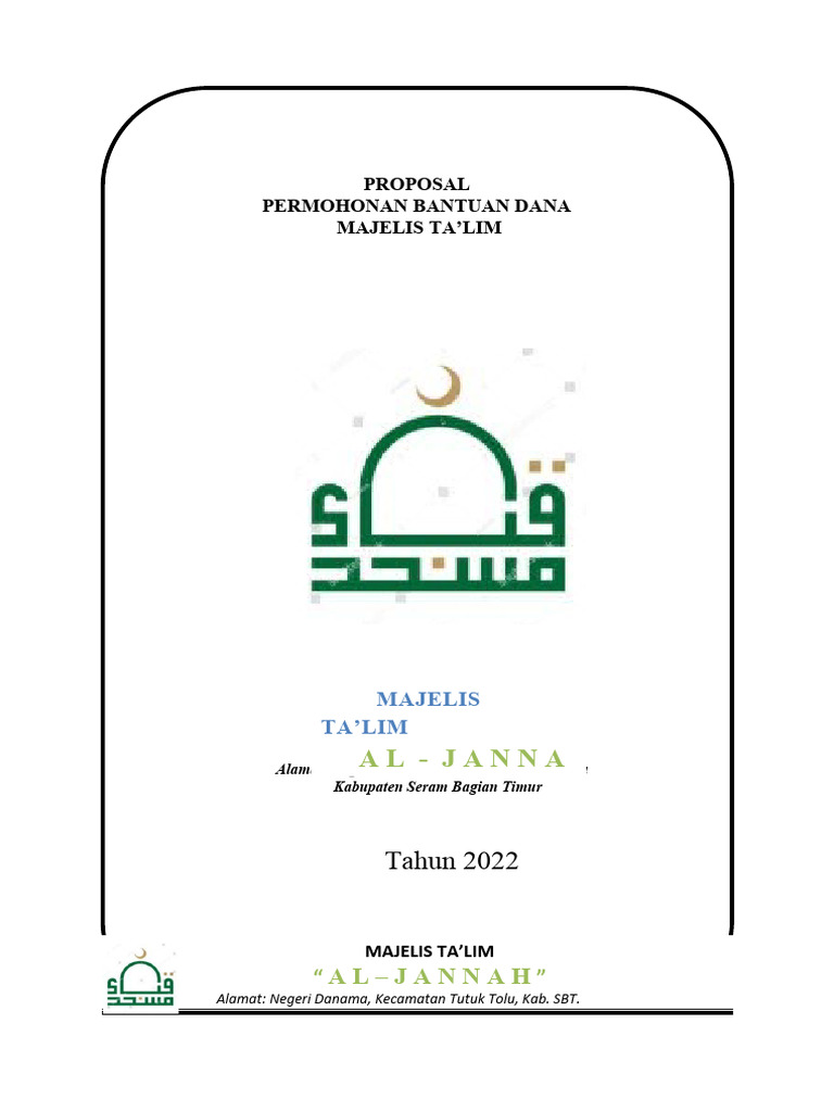 Contoh Proposal Majelis Ta'lim | PDF
