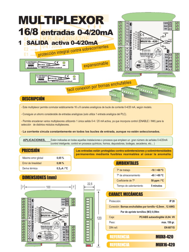 Multiplexor: entradas 0-4/20mA