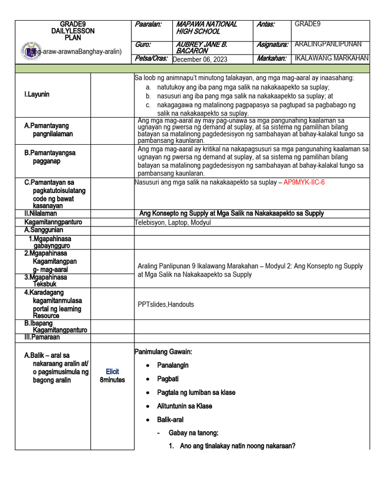 DLL For COT 2022 Final 2 | PDF