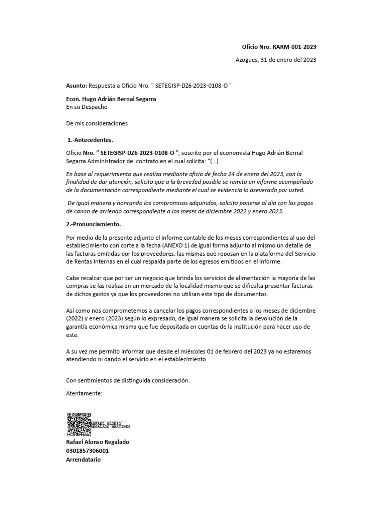 OFICIO RESPUESTA-signed | PDF