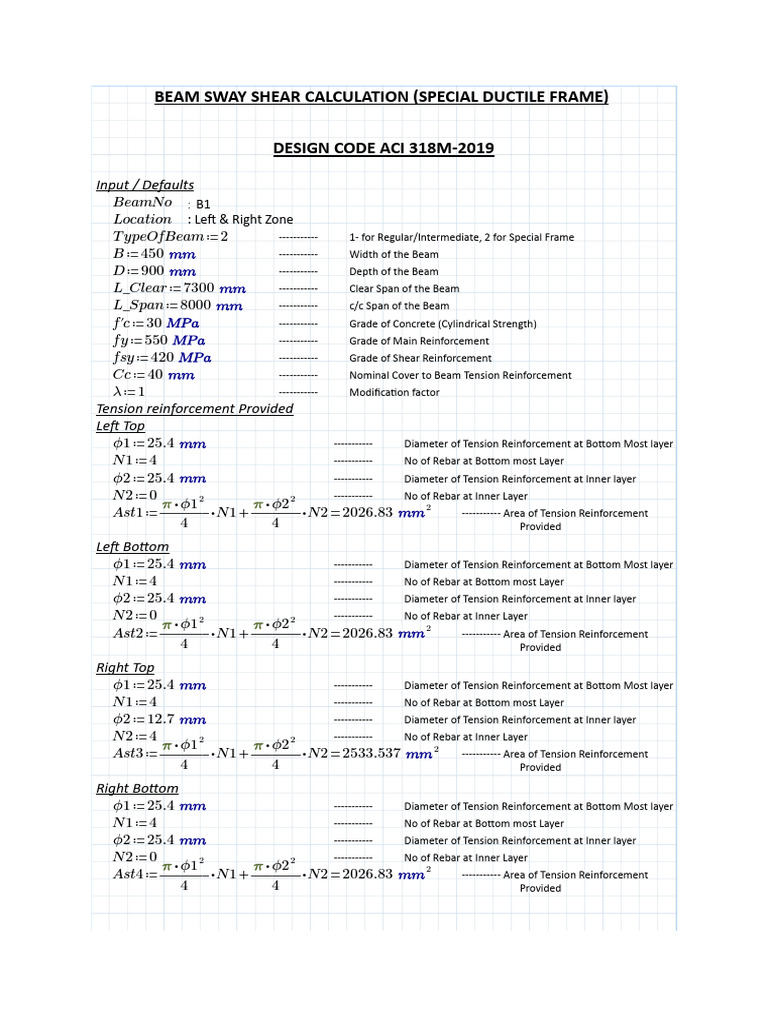 Beam Sway Shear Calculation Guide | PDF | Materials | Secondary Sector ...