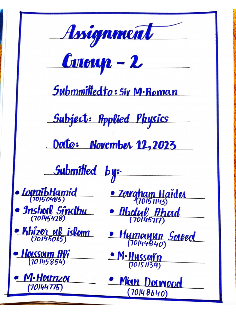 Group 2 (Physics Assignment) | PDF