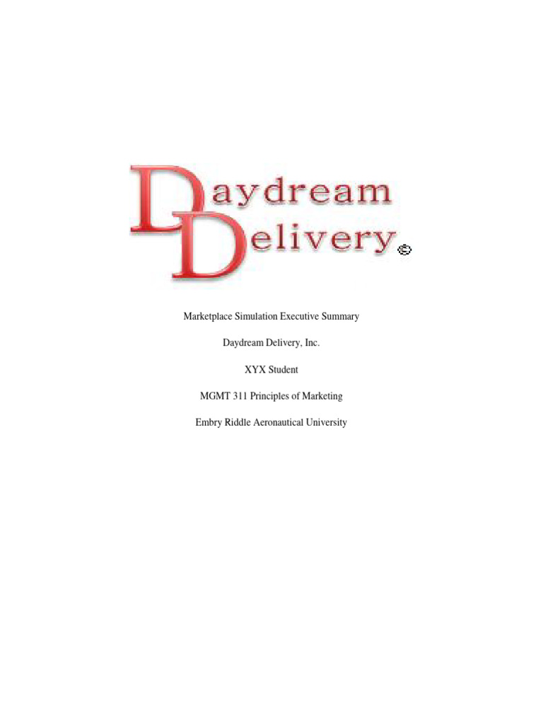 Sample Daydream Delivery Inc | PDF | Marketing | Profit (Economics)
