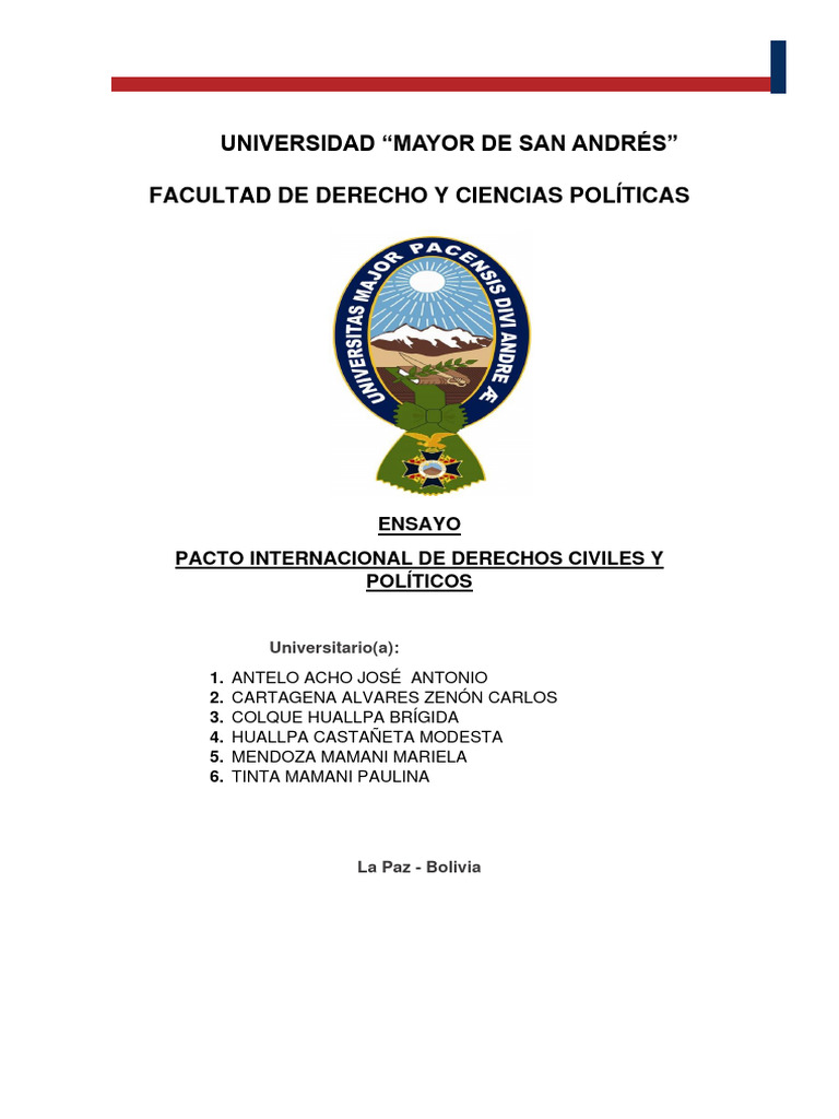 Pacto Internacional de Derechos Civiles y Politicos | PDF | Pena ...