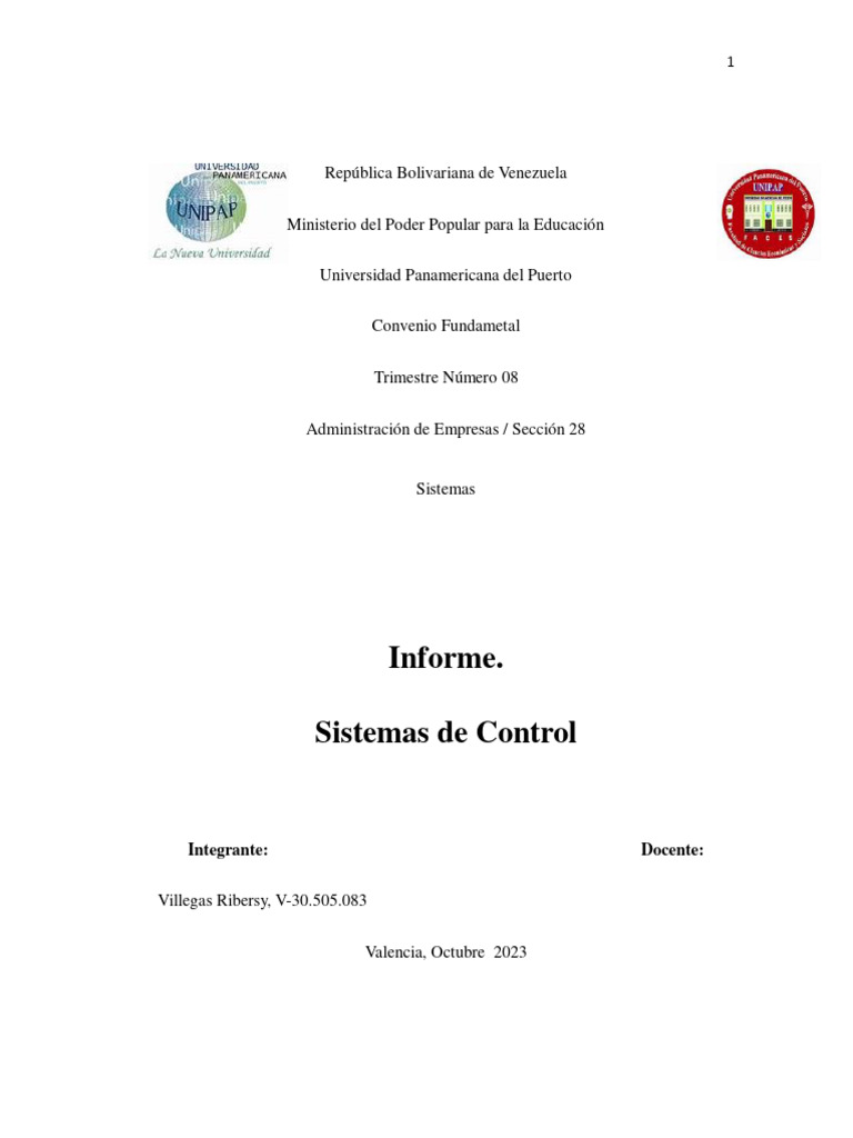 Act. 4-1 Sistemas y Procedim. Adm Primer Corte Unipap | PDF | Sistema de control | Calidad ...