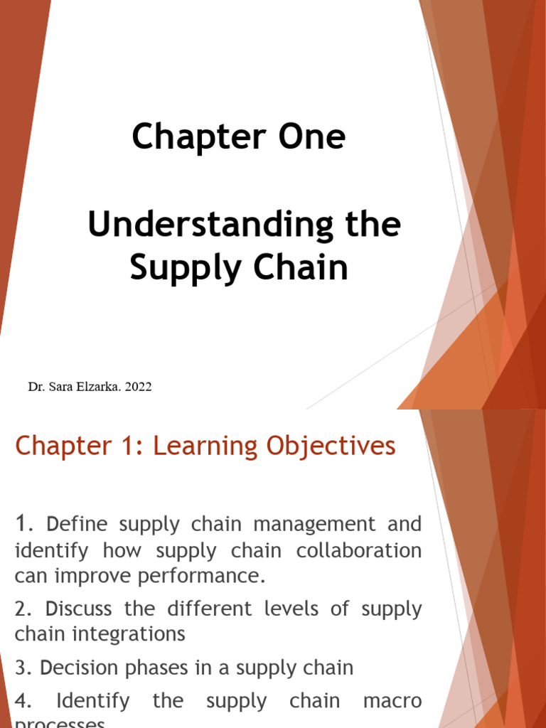 Chapter One Understanding The Supply Chain: Dr. Sara Elzarka. 2022 ...