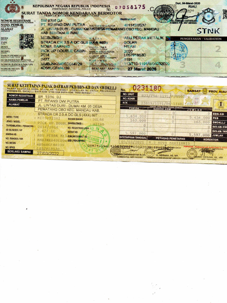 STNK BM 9396 DJ | PDF