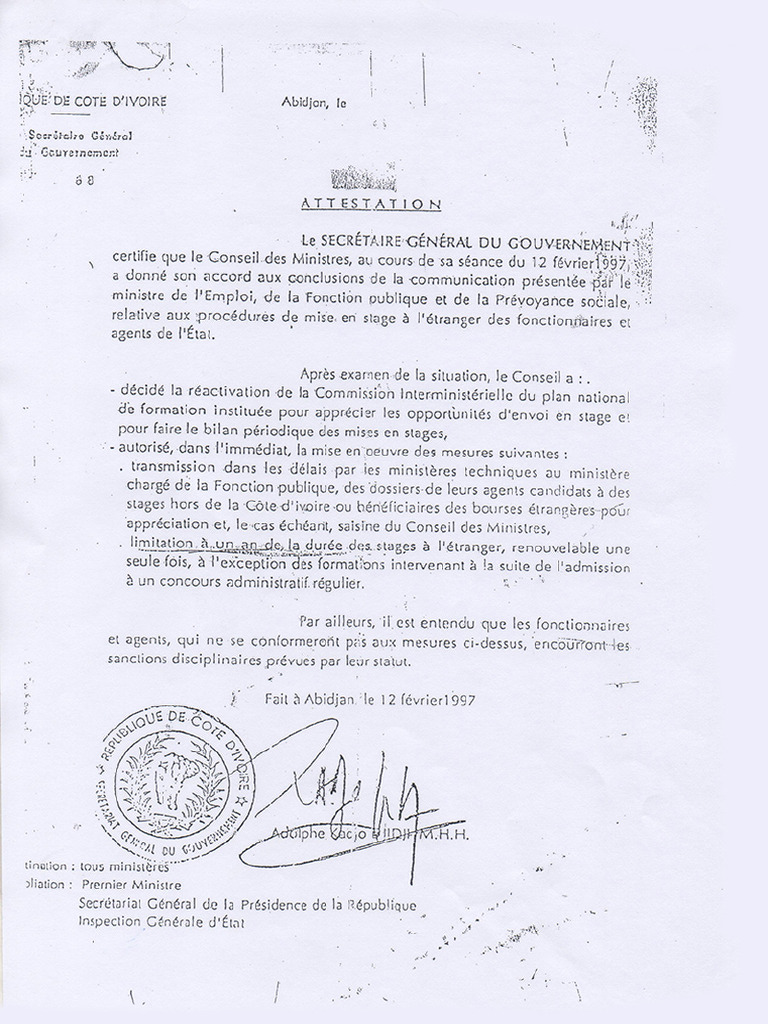 Attestation N 68 Du SGG | PDF