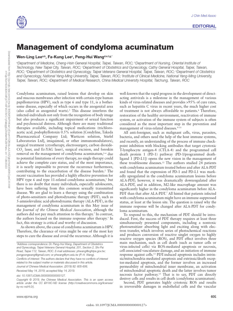 Management of Condyloma Acuminatum.2 | PDF | Apoptosis | Causes Of Death