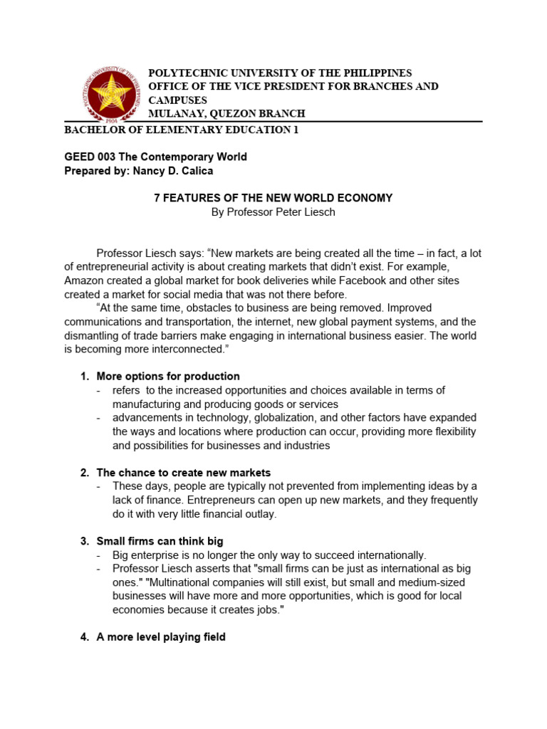 7 Features of The New World | PDF