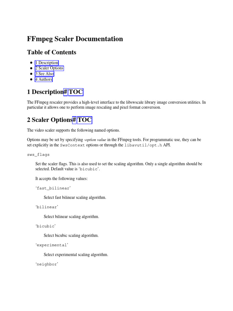 Ffmpeg Scaler | PDF | Software Engineering | Computer Science