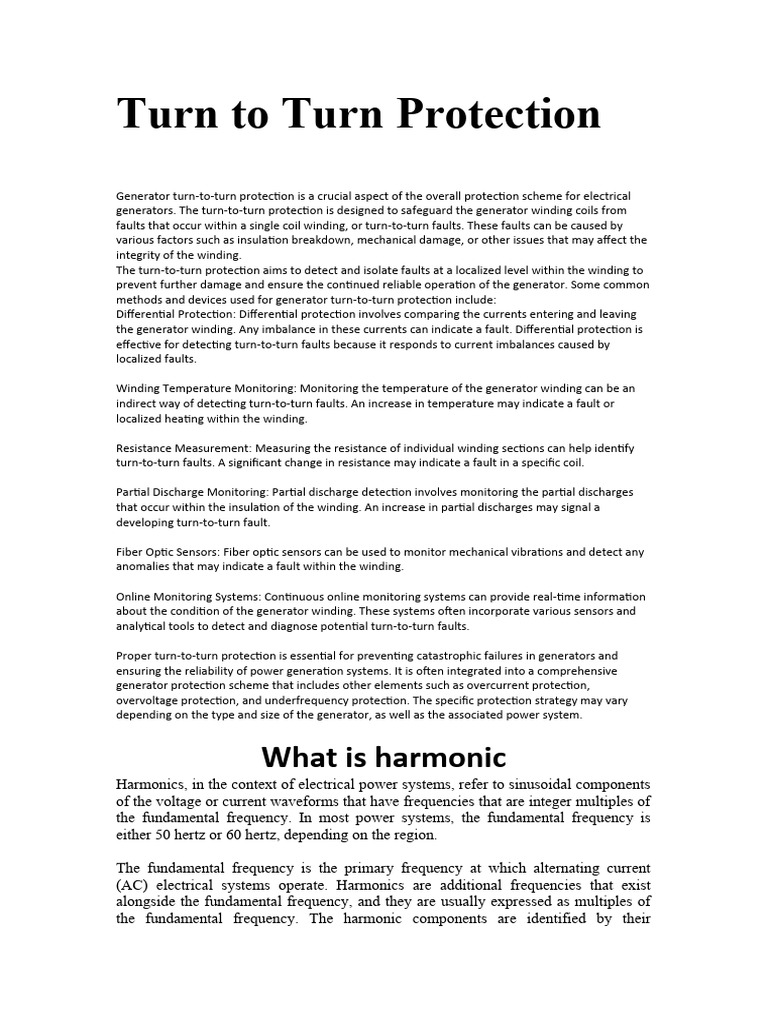 Turn To Turn Protection: What Is Harmonic | Download Free PDF ...