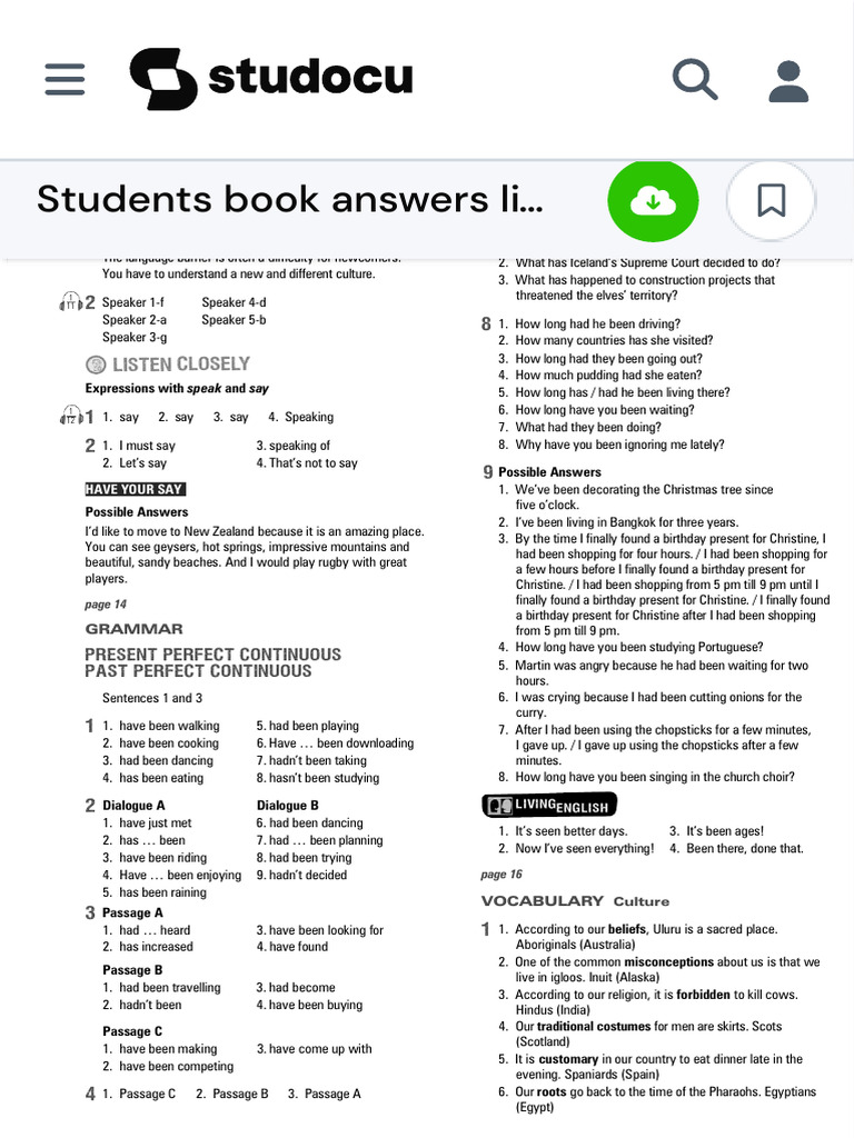 Students Book Answers Living English 2 - GETTING STARTED Page 4 READING 1 Friendship Can Be ...