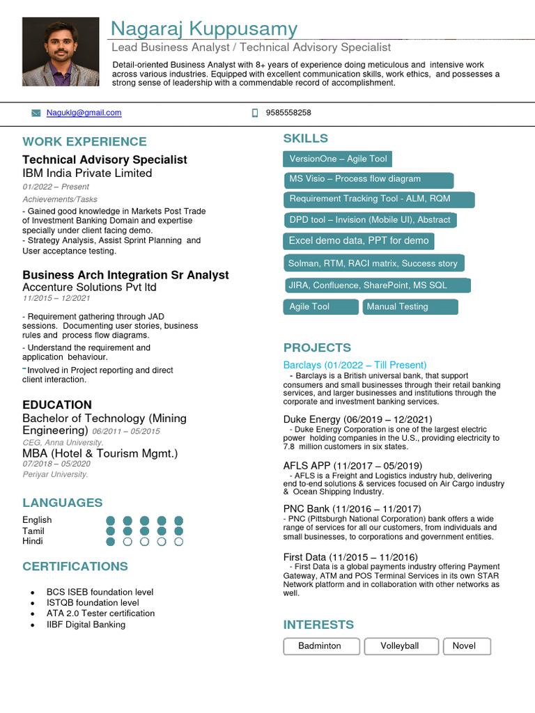 Nagaraj - Lead Business Analyst | PDF | Business