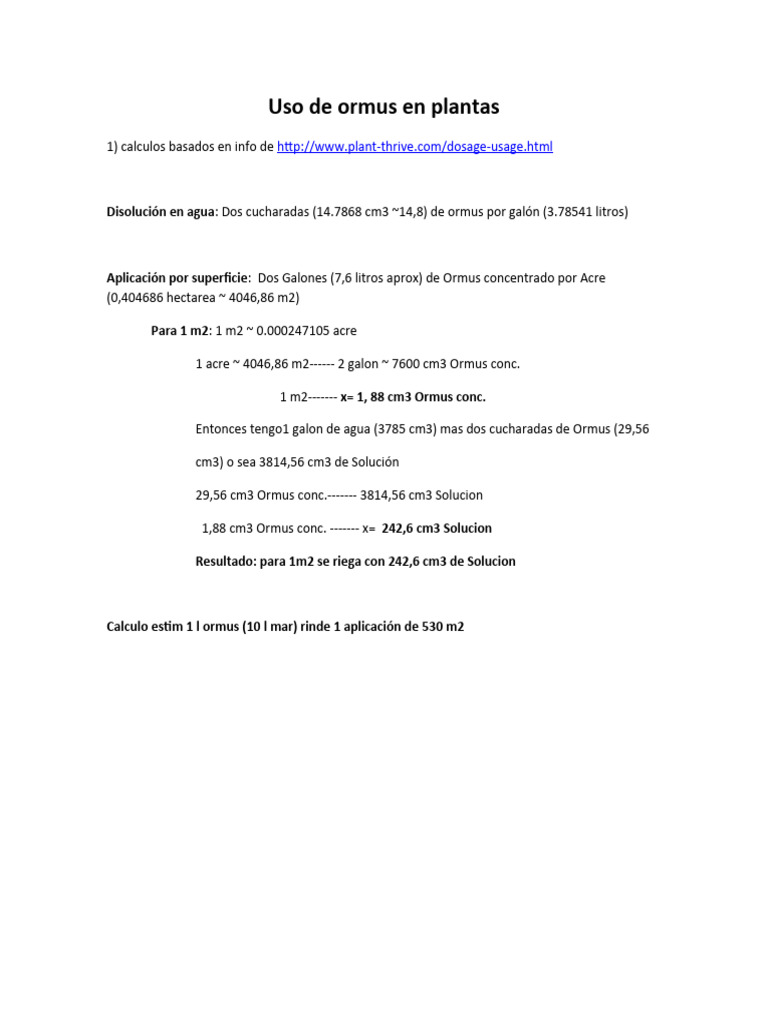 Uso de Ormus para Cultivo de Plantas | PDF