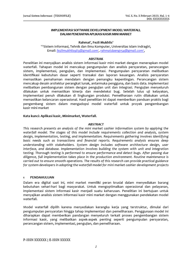 Implementasi Software Development Model Waterfall | PDF