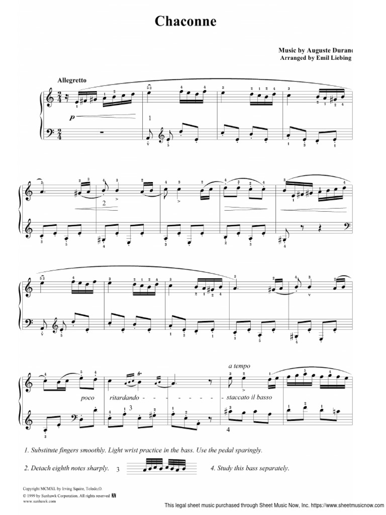 Chaconne - Auguste Durand | PDF