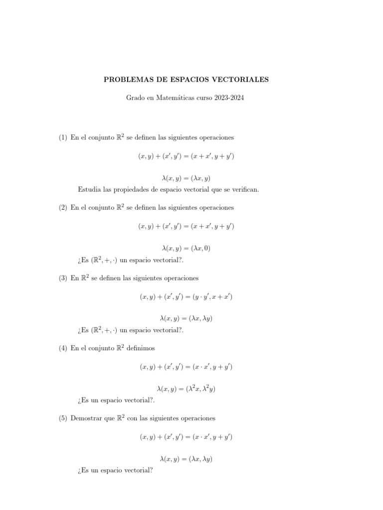 Espacios Vectoriales | PDF
