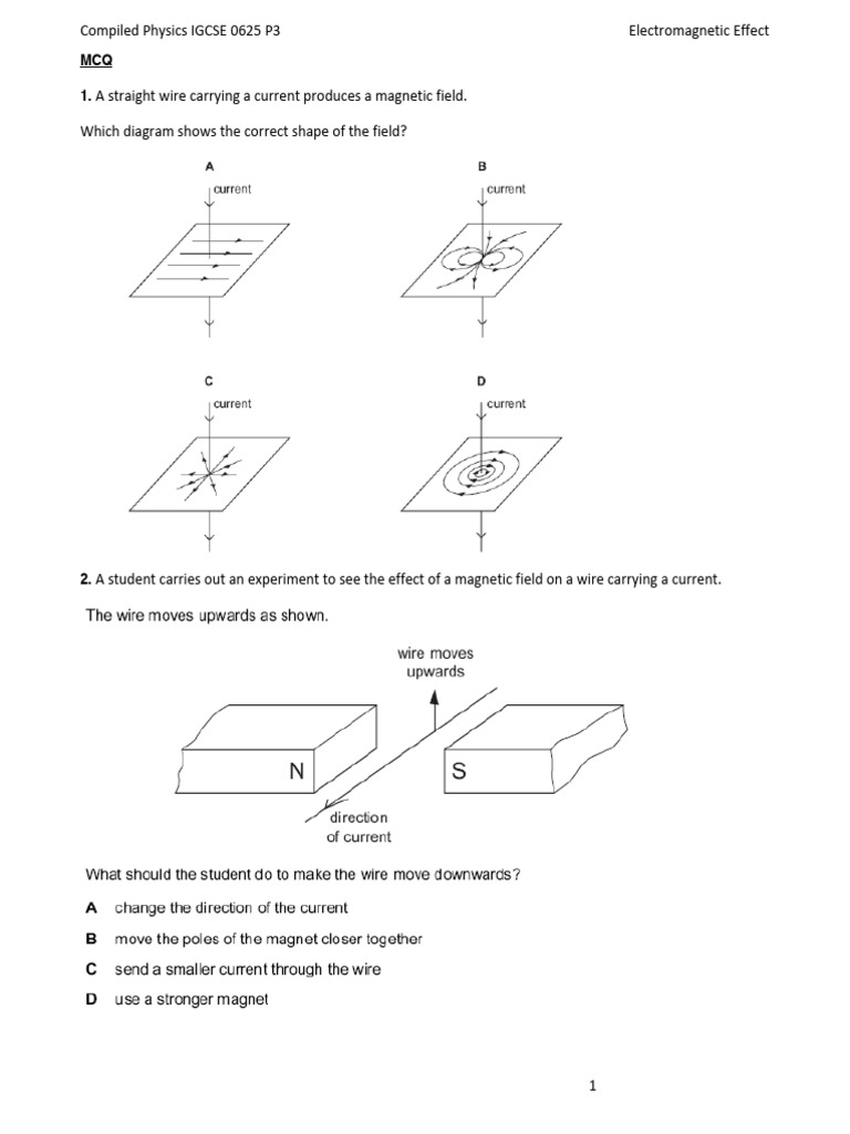Electromagnet WS Compiled | PDF | Magnetic Field | Electromagnetism