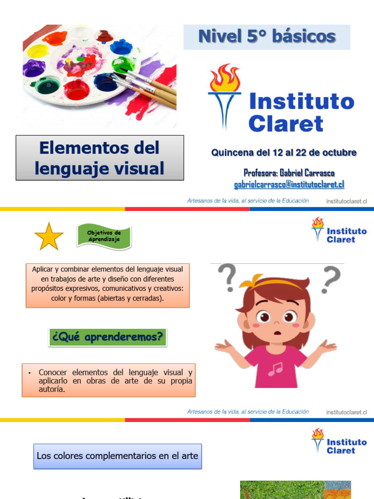 Artes 5º Básico Elementos Del Lenguaje Visual 12 Al 22 de Octubre | PDF