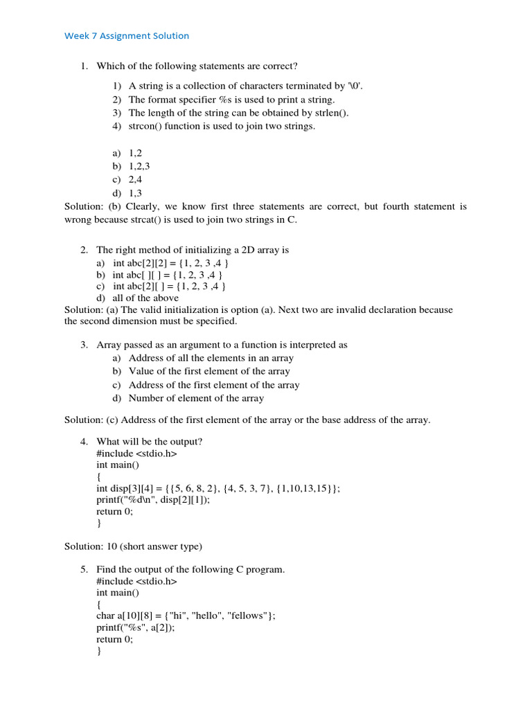 Week 7 July 2023 Solution | PDF