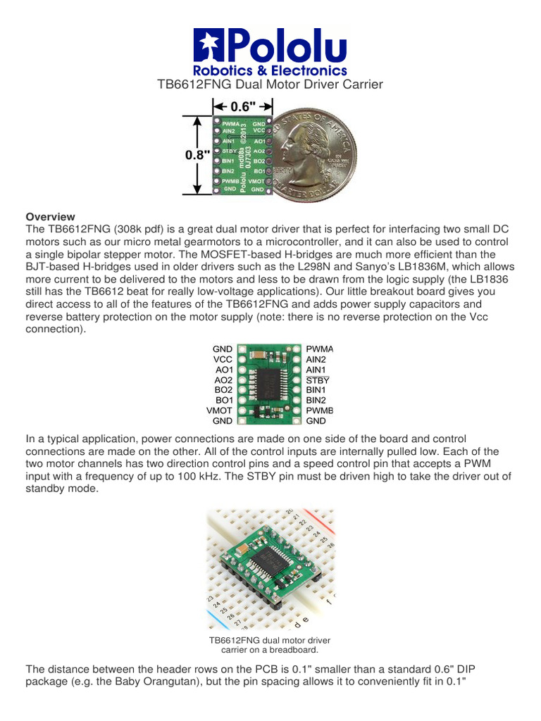 Pololu 713 | PDF | Electric Motor | Capacitor