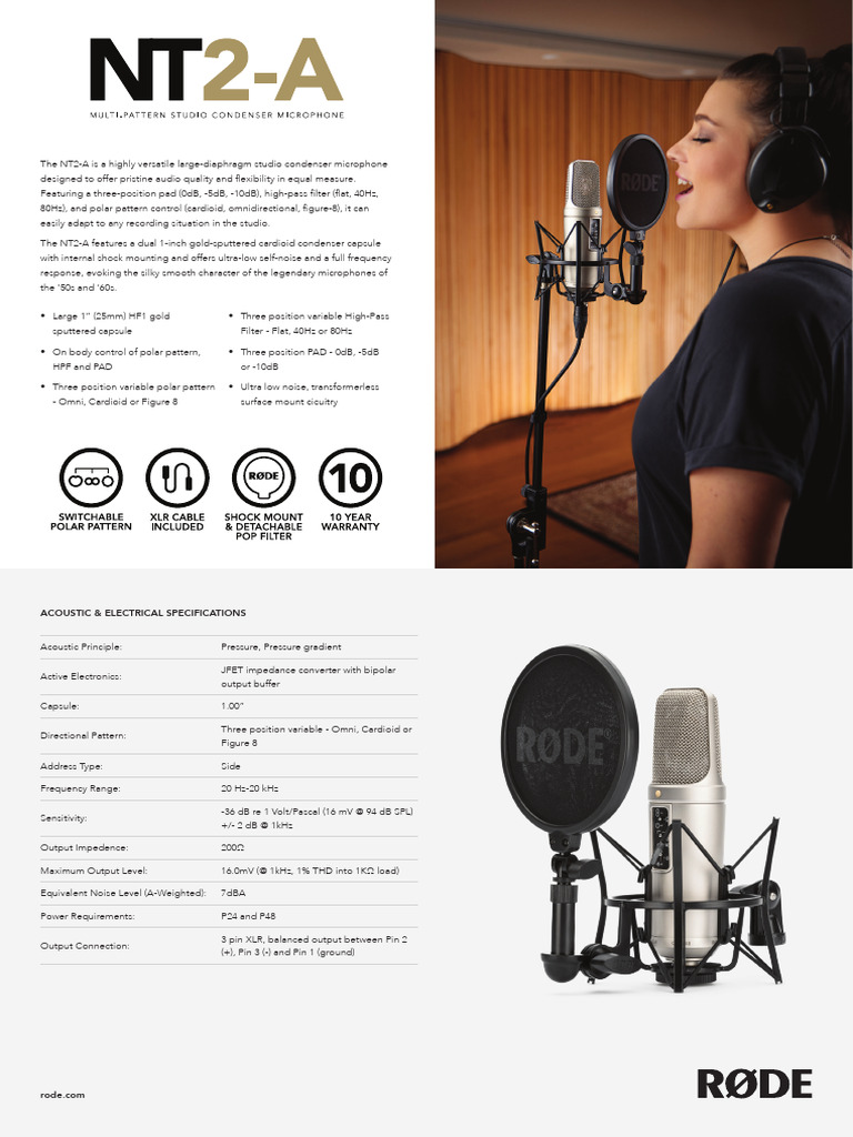 Rode NT2-A Studio Condenser Microphone | PDF