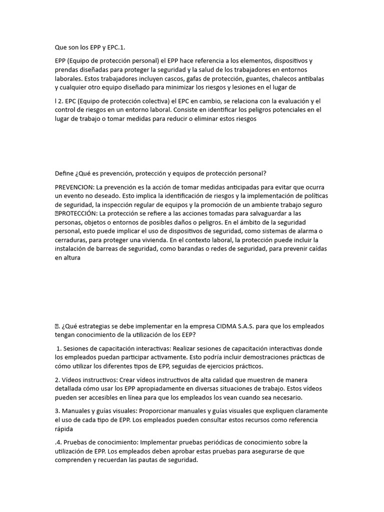 Que son los EPP y EPC | PDF