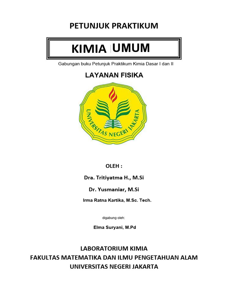 Petunjuk Praktikum Kimia Umum FISIKA | PDF