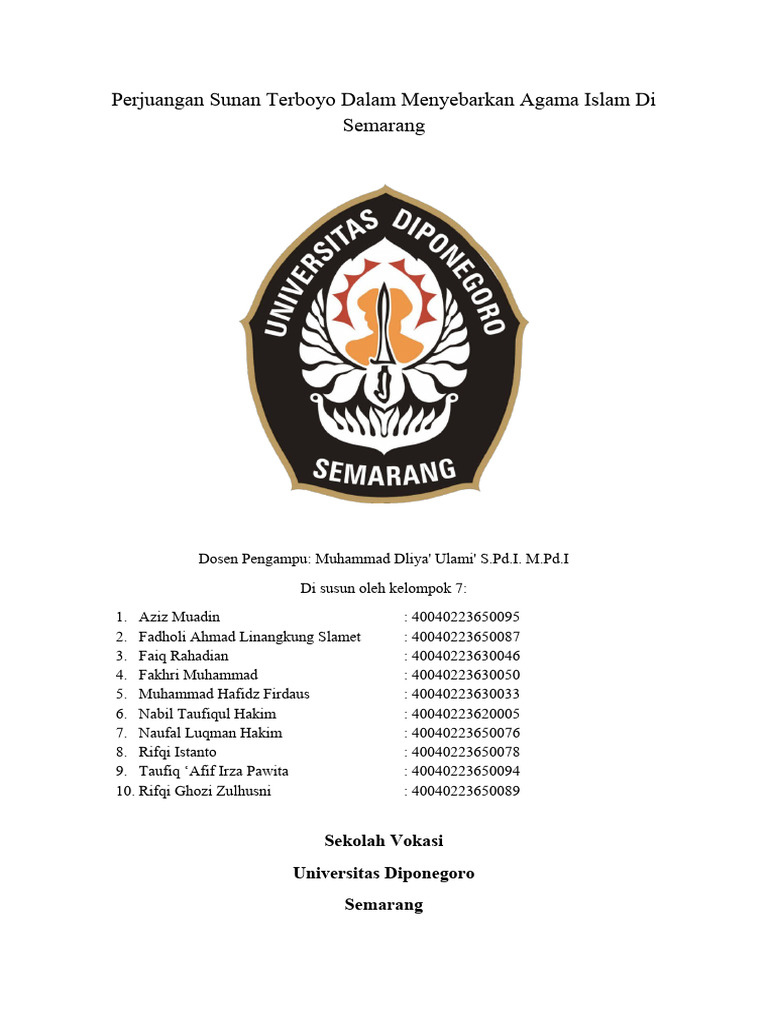 Perjuangan Sunan Terboyo di Semarang | PDF