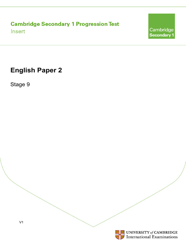 Secondary Progression Test - Stage 9 English Paper 2 Ins | PDF